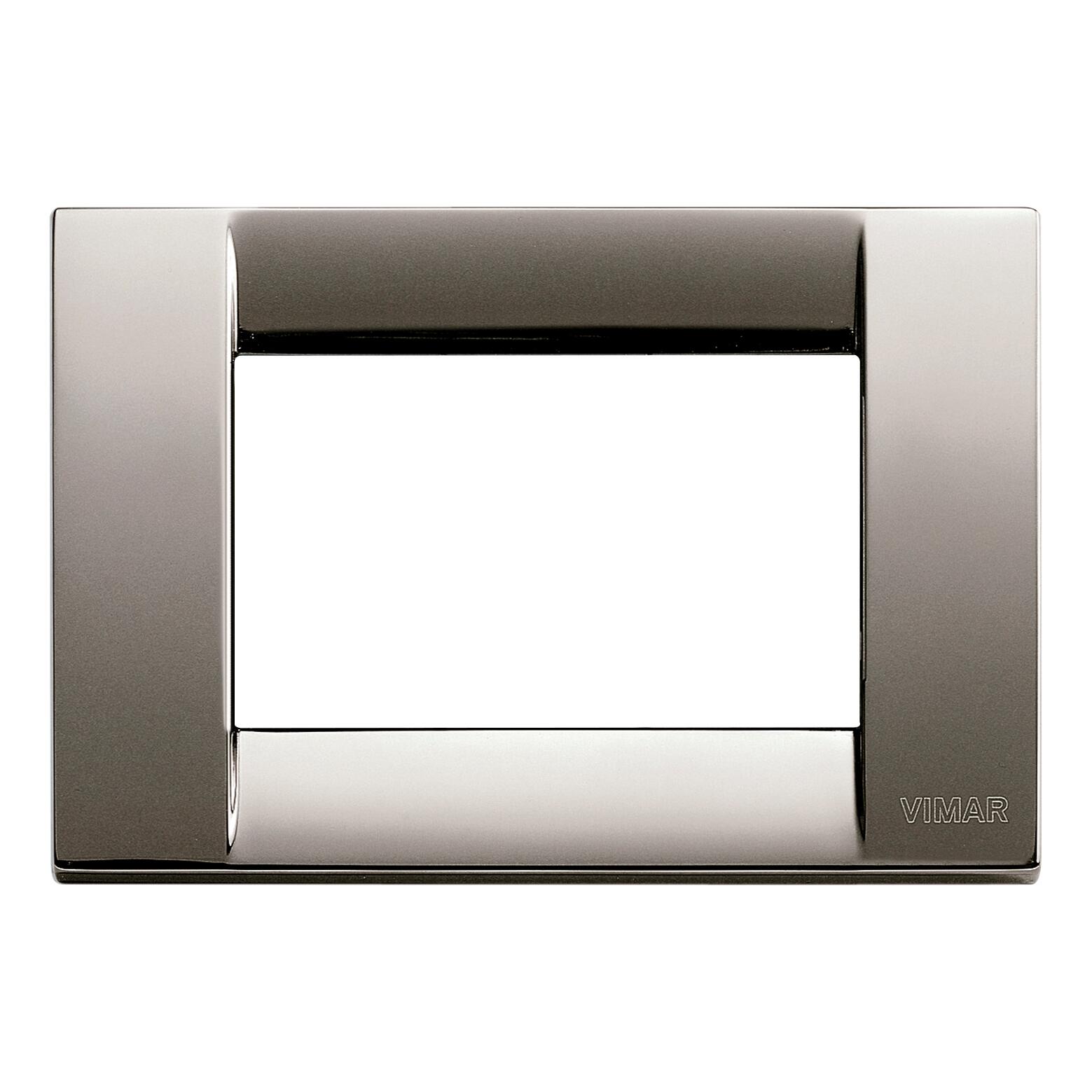 Placca Idea VIMAR 3 moduli cromo nero | Leroy Merlin