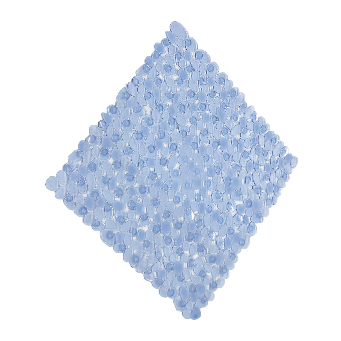 Tappeto antiscivolo quadrato Stones in pvc celeste 54 x 54 cm | Leroy ...