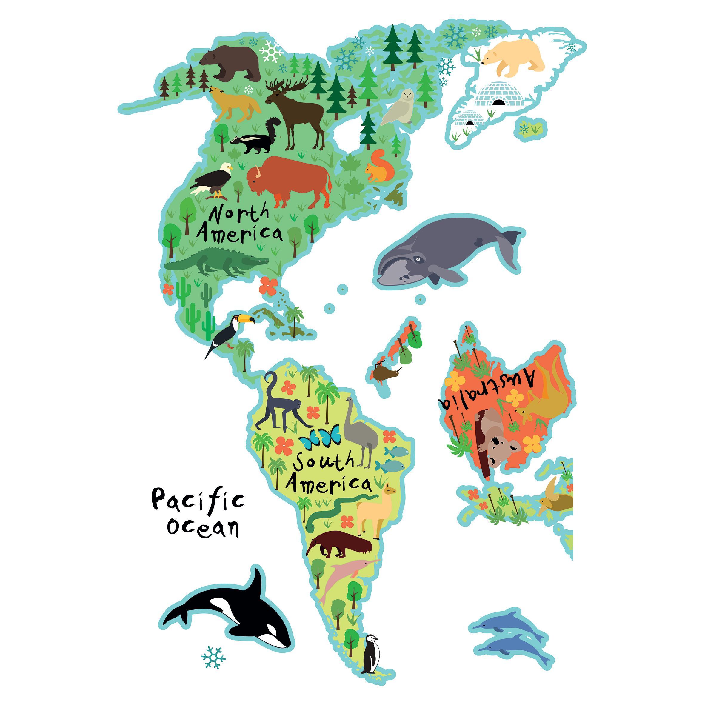 Sticker World map 47.5x48 cm | Leroy Merlin
