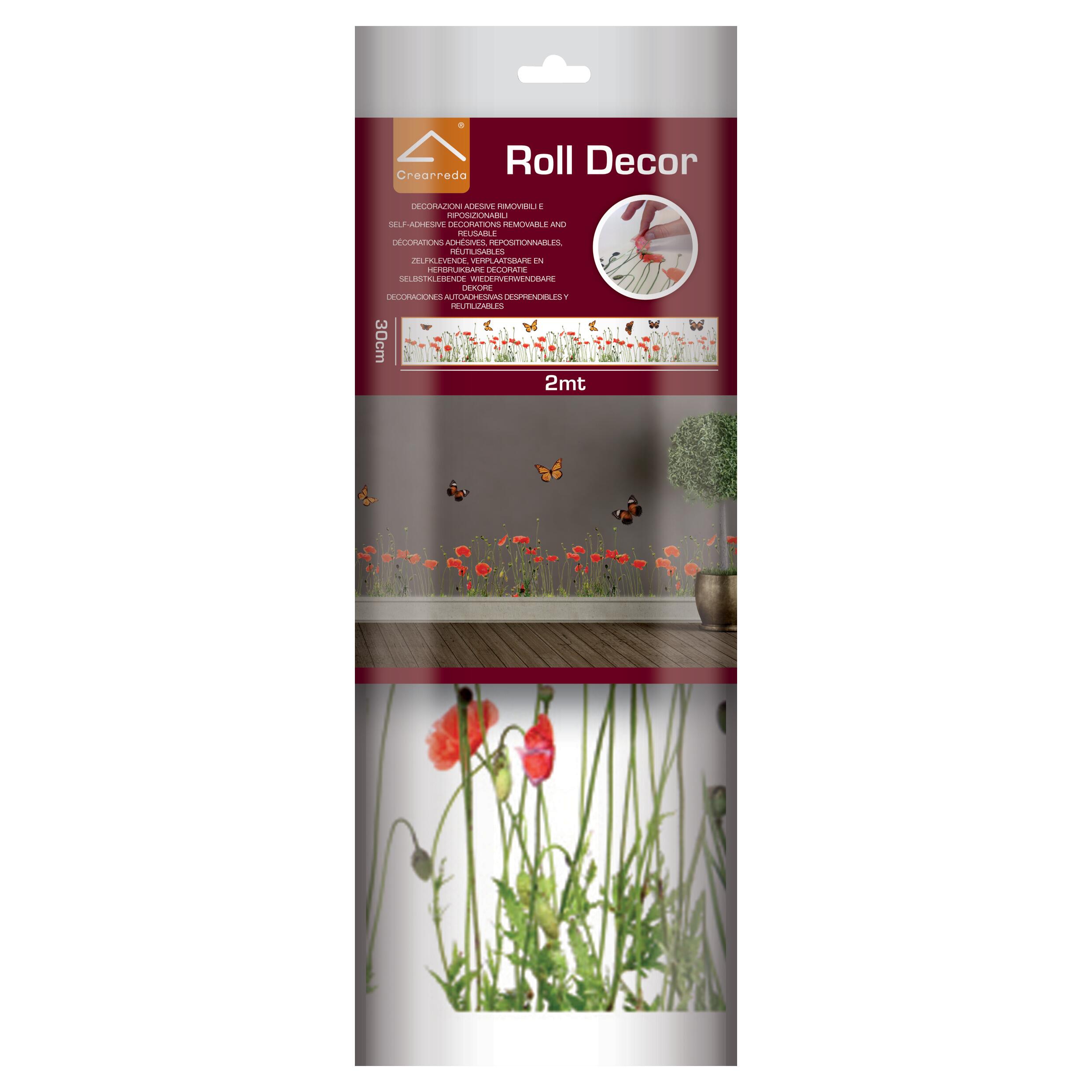 Sticker Roll Decor Poppies & Butterflies 200x30 cm multicolore | Leroy ...