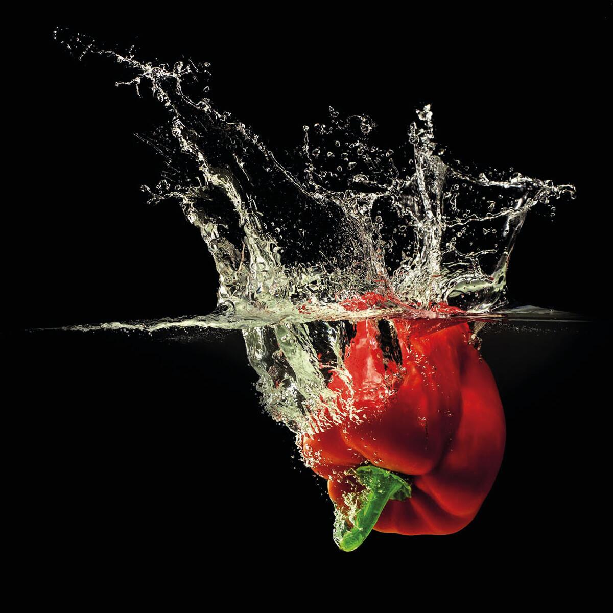Stampa su vetro Red Pepper Splash 20x20 cm | Leroy Merlin