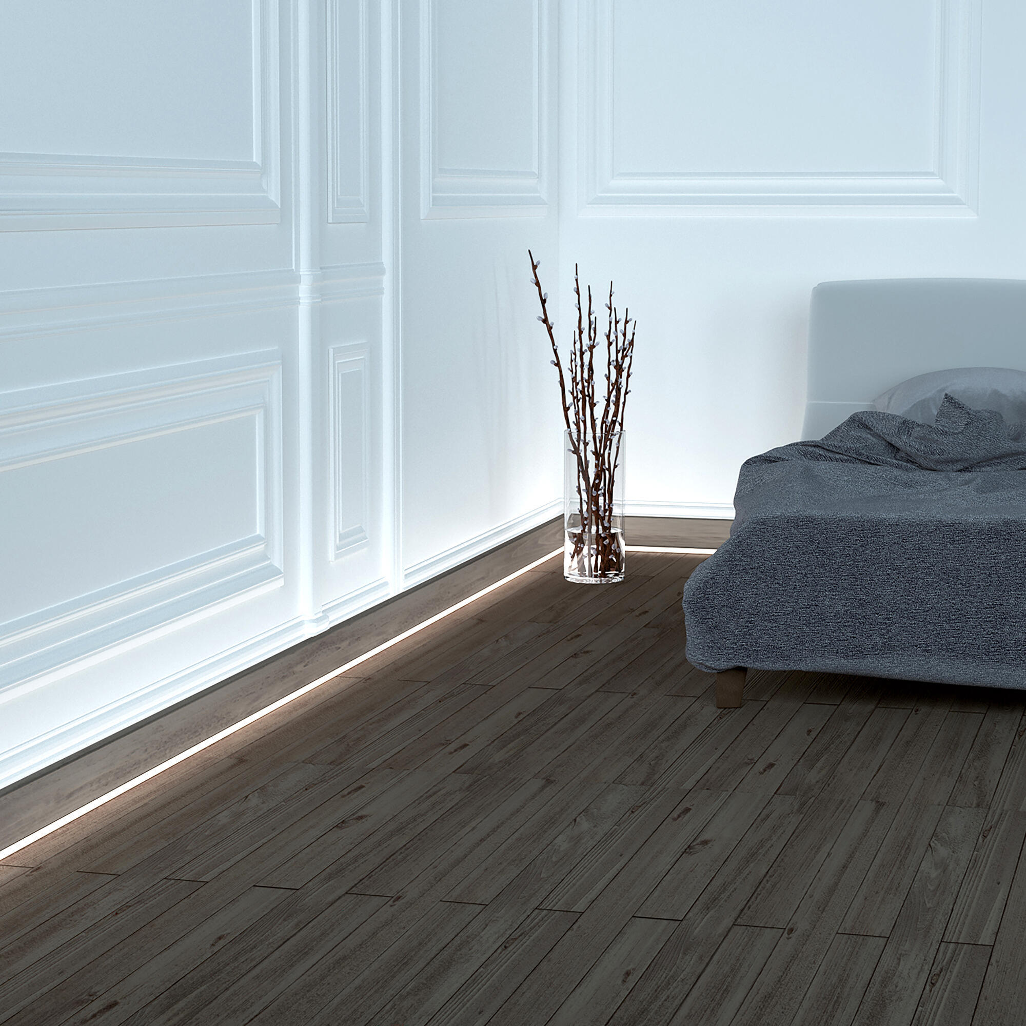 Battiscopa clik-fix 23 LED H 4.24 cm x L 2.4 m bianco | Leroy Merlin