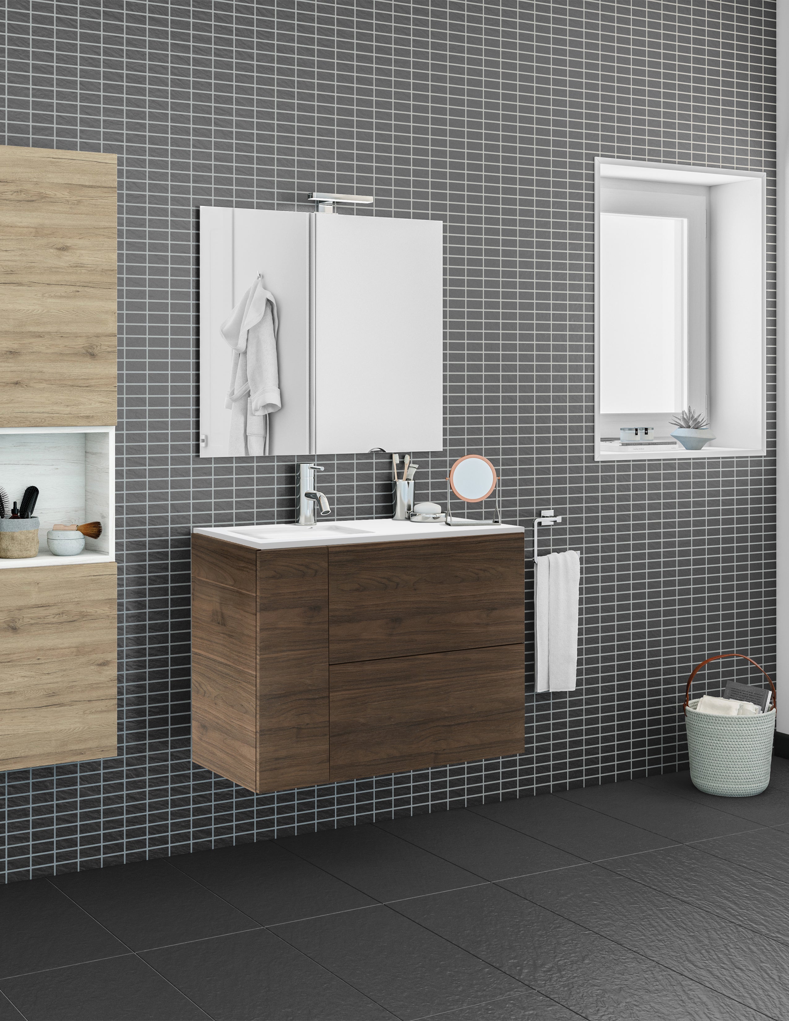 Mobile bagno Neo line rovere noce L 120 cm | Leroy Merlin