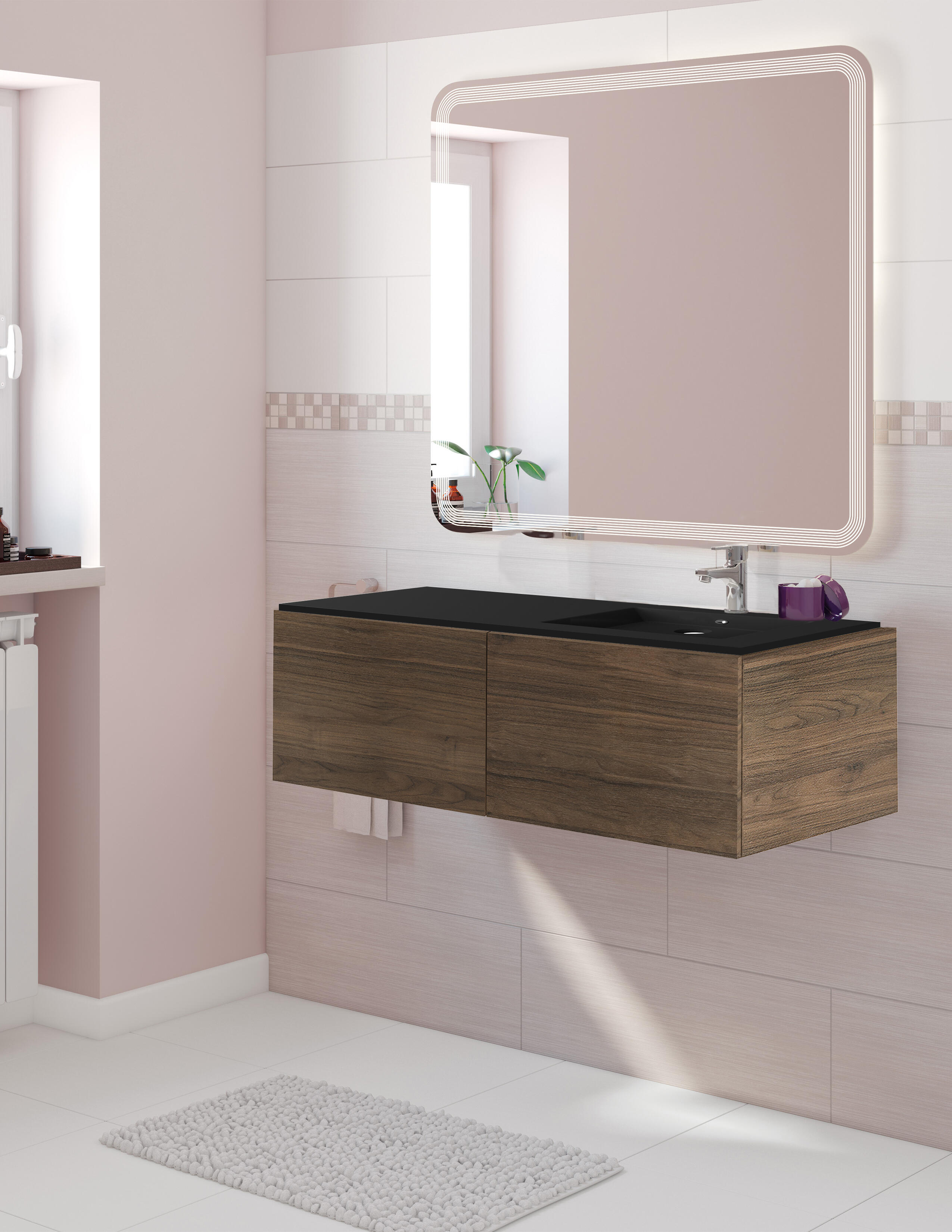 Mobile bagno Neo line rovere noce L 120 cm | Leroy Merlin