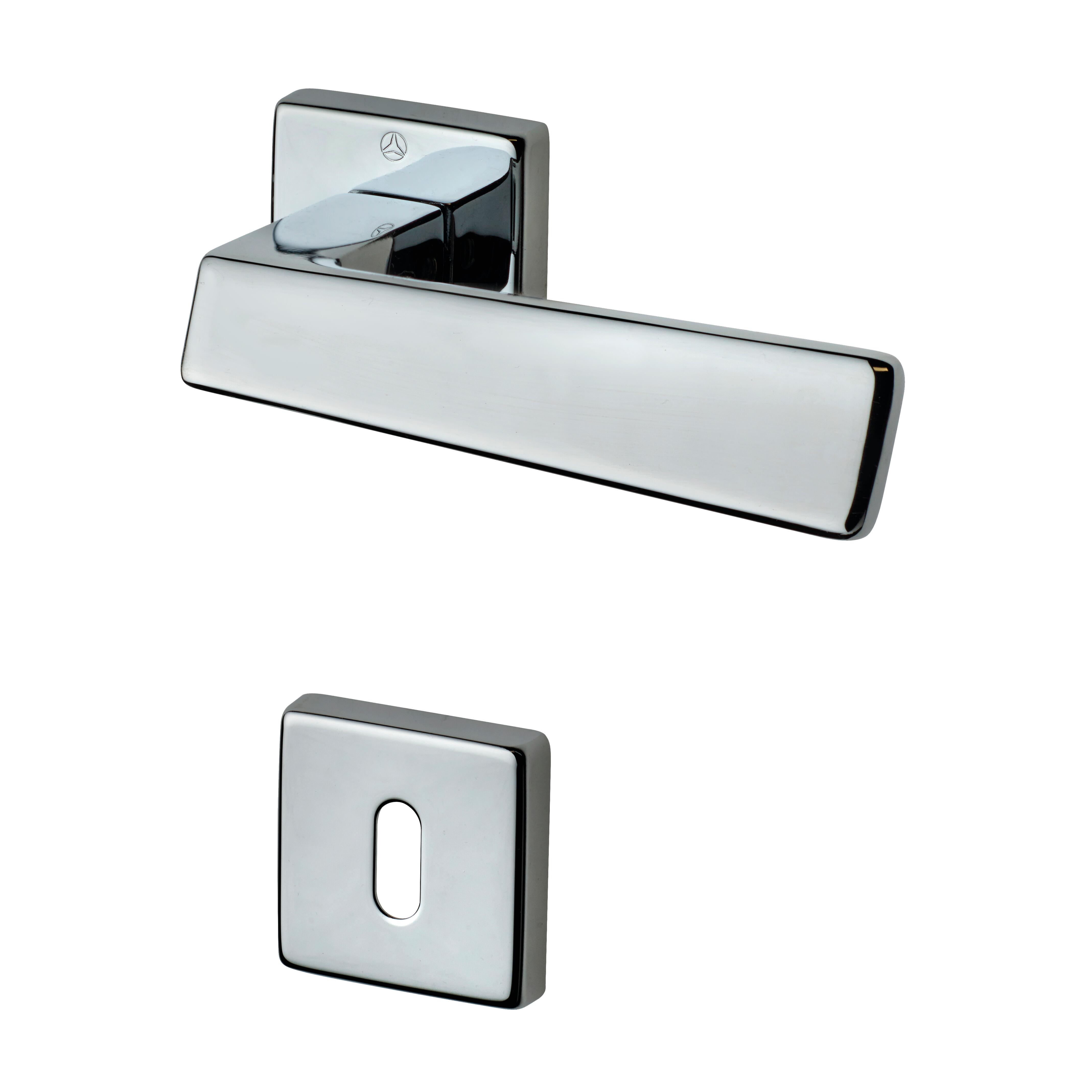 Maniglia con rosetta e bocchetta GHIDINI Swing in zama cromo cromato ...