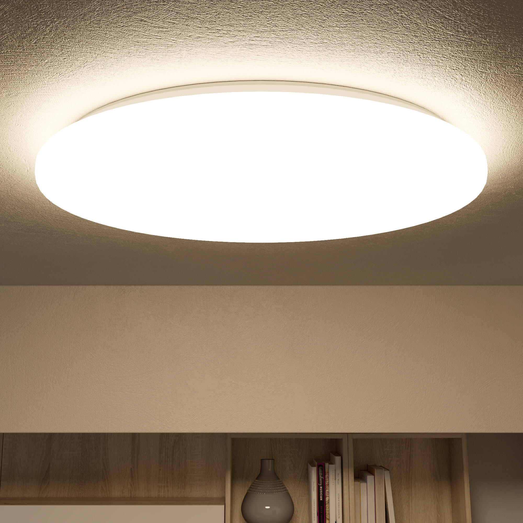 Plafoniera moderno Moon bianco D. 56 cm 56x56 cm, INSPIRE | Leroy Merlin