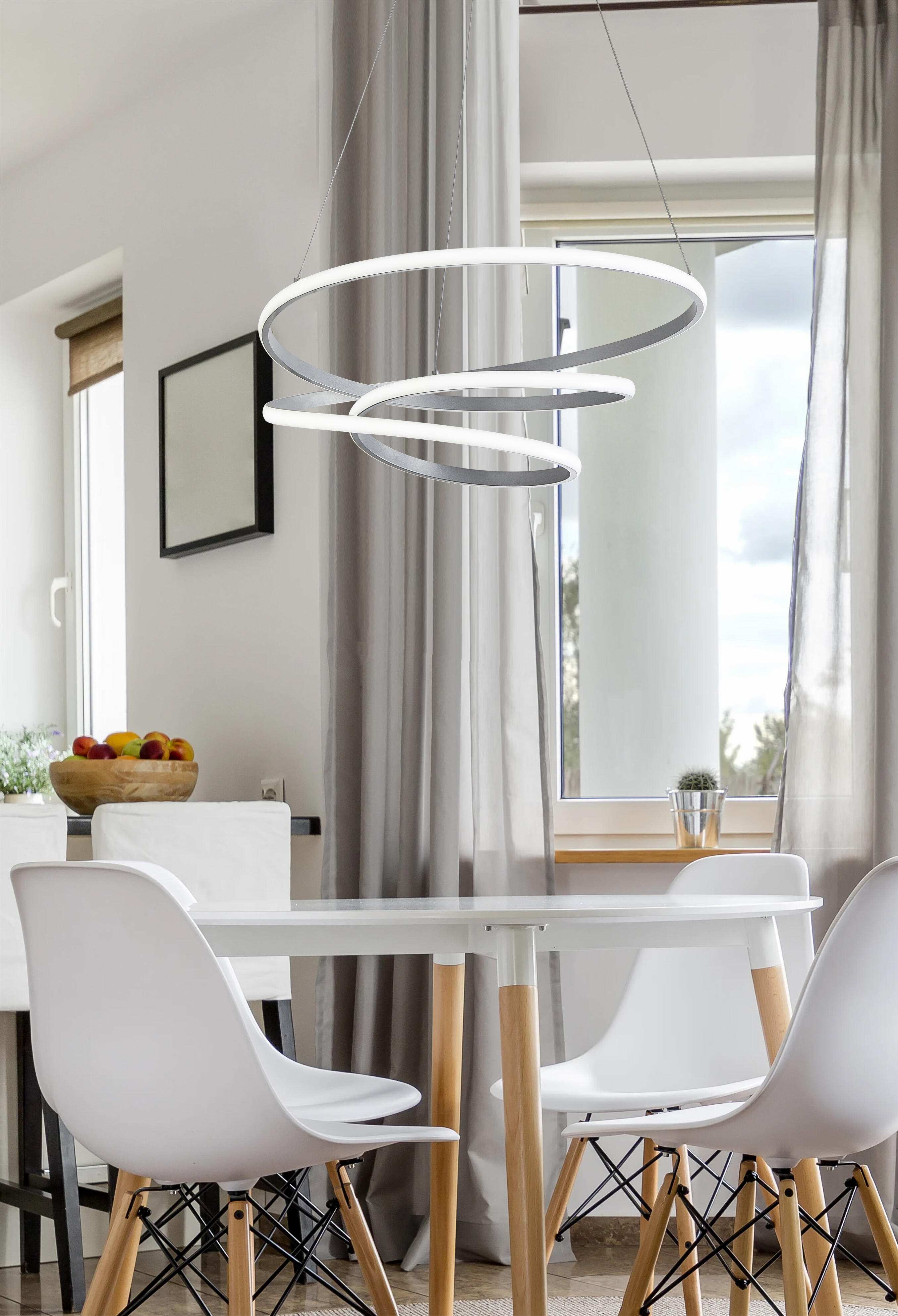Lampadario Moderno Misty LED argento, in alluminio, D. 52 cm, 2175 LM ...