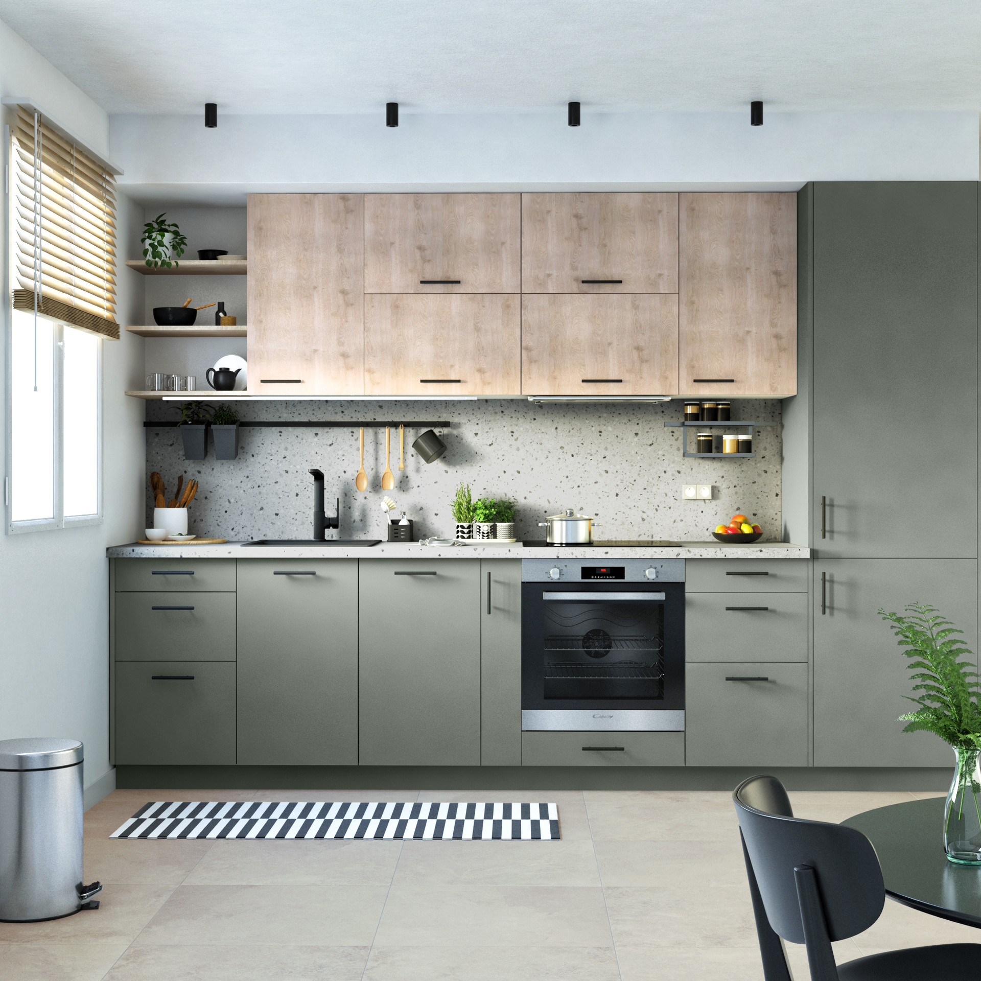 Scocca per base cucina DELINIA ID L 184 x H 77 x grigio e verde | Leroy ...