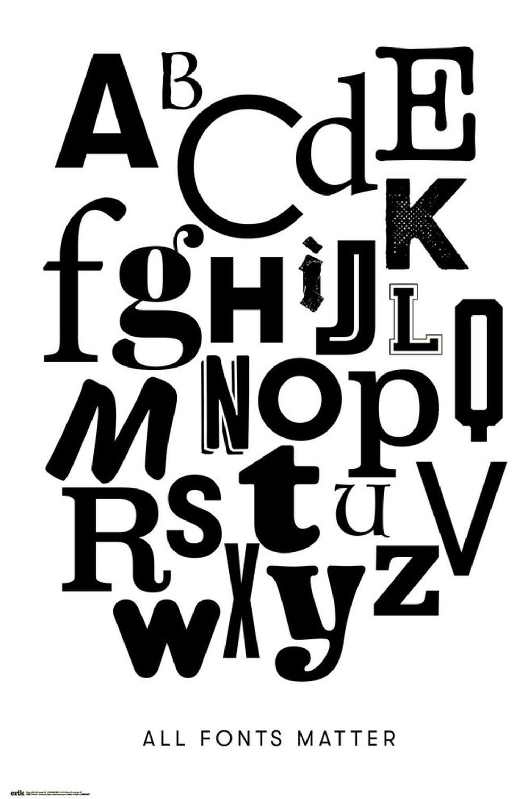 Poster All fonts matter 61x91.5 cm | Leroy Merlin