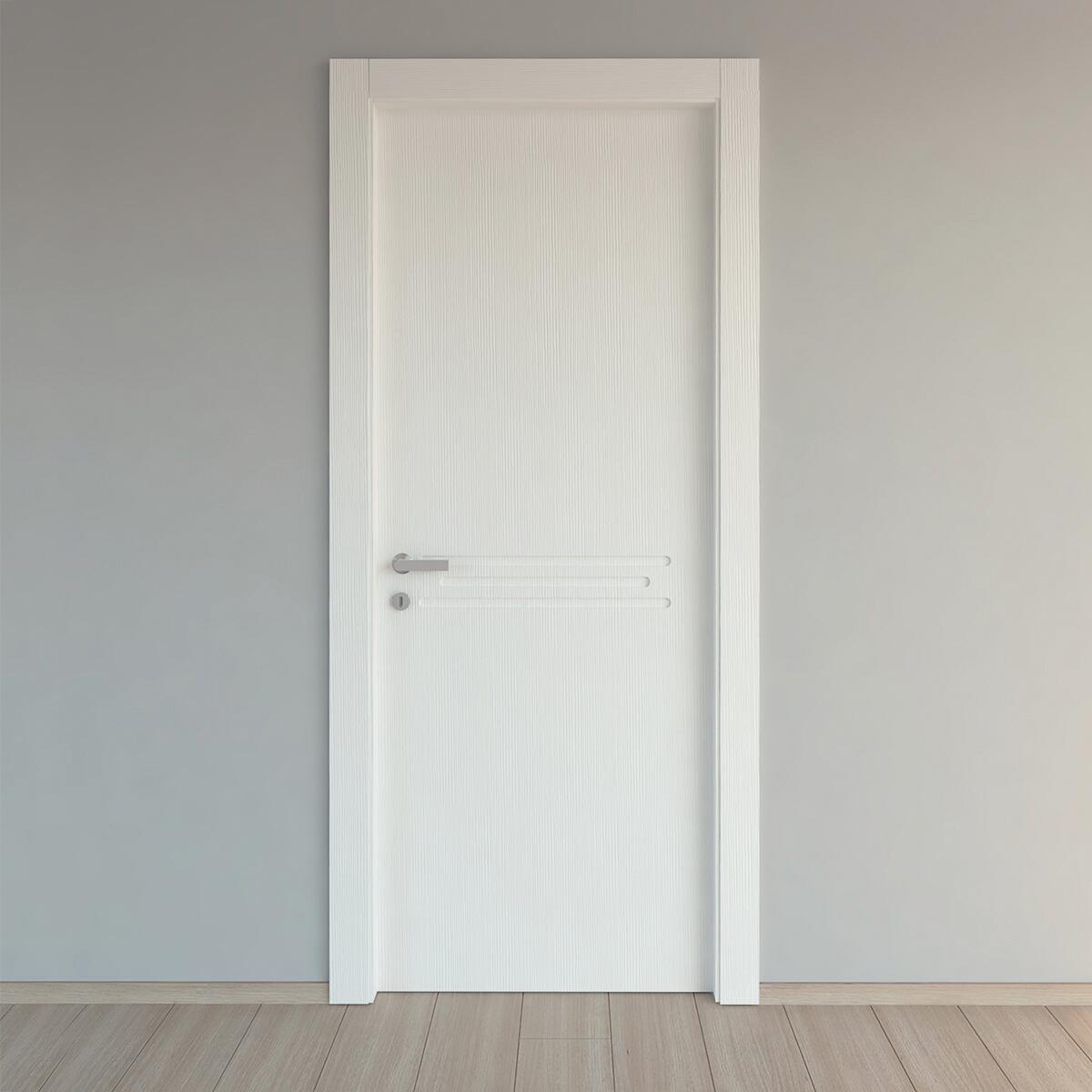 Porta a battente Linen bianco matrix L 60 x H 210 cm reversibile ...