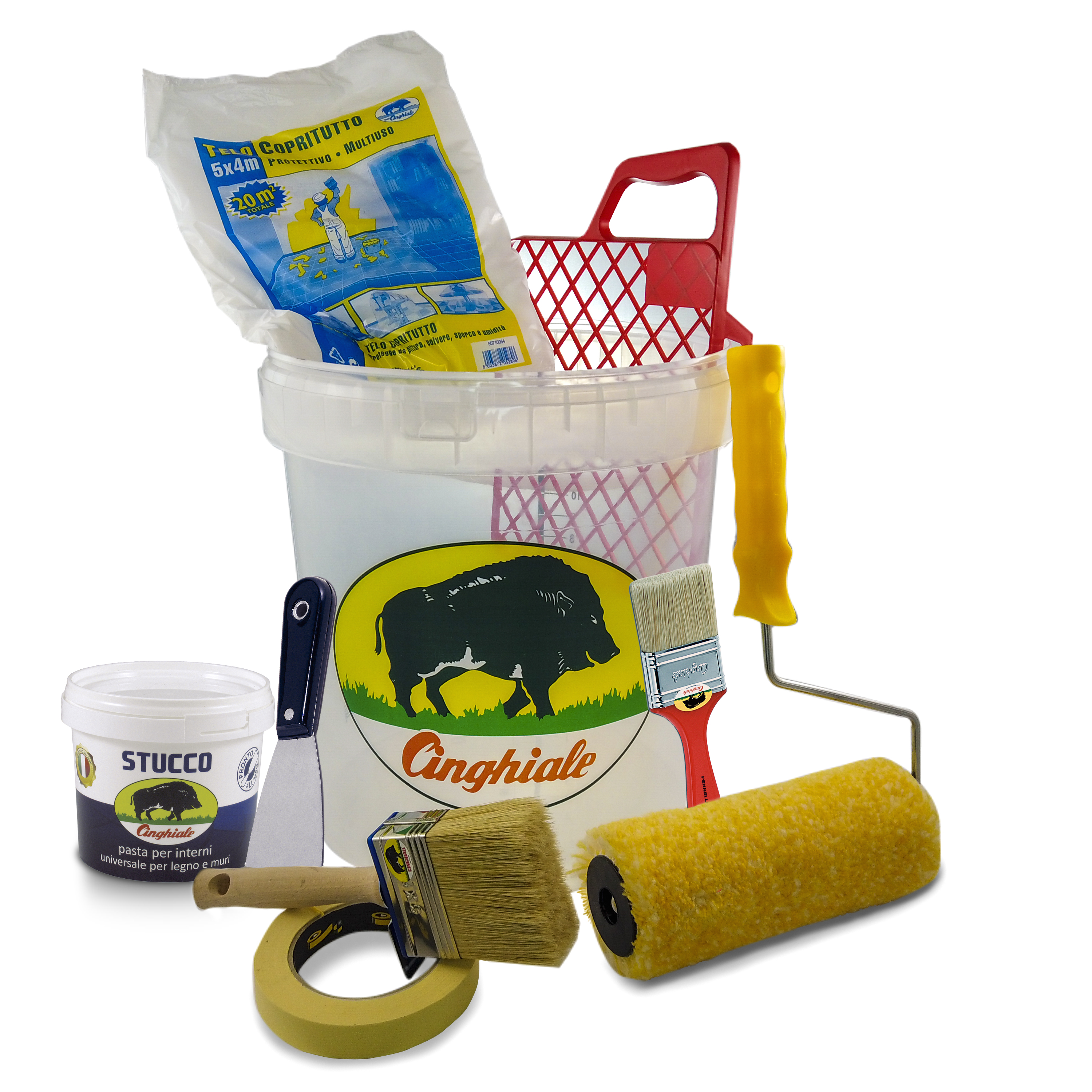 Kit rullo, secchio e pennello CINGHIALE 9 pezzi | Leroy Merlin