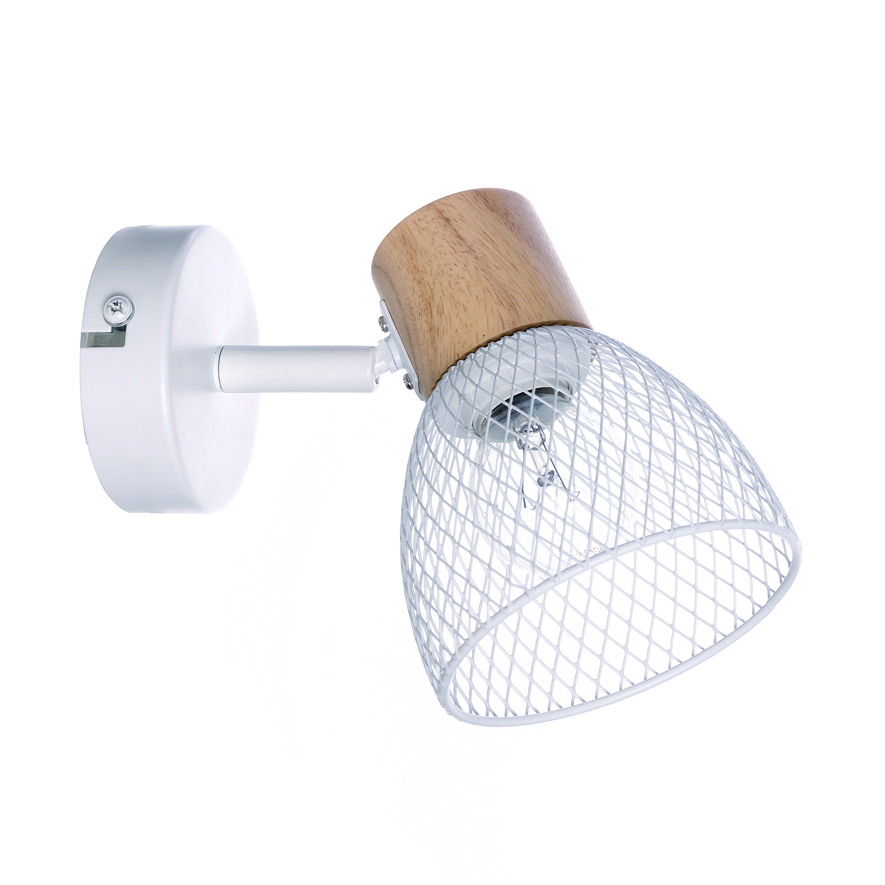 Faretto Bedwood bianco e naturale in metallo E14 40W SEYNAVE | Leroy Merlin