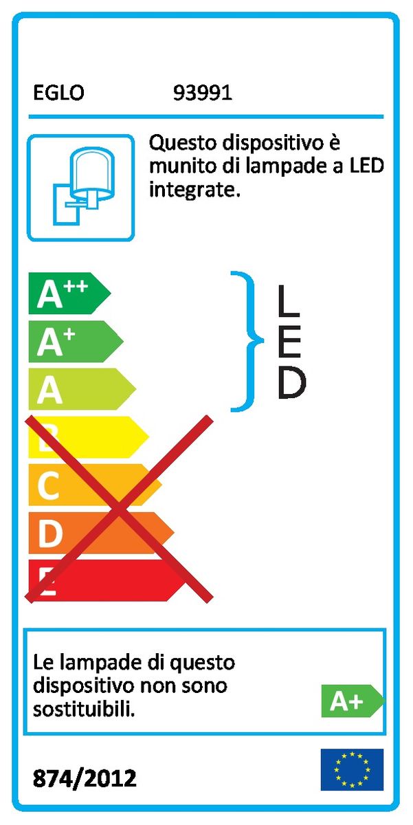Applique Fastro LED in inox, bianco, 2.5W 360LM IP44 EGLO | Leroy Merlin