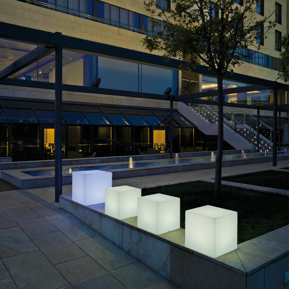 Cubo luminoso da esterno Cuby H 43 cm, luce bianco E27 IP65 NEWGARDEN ...