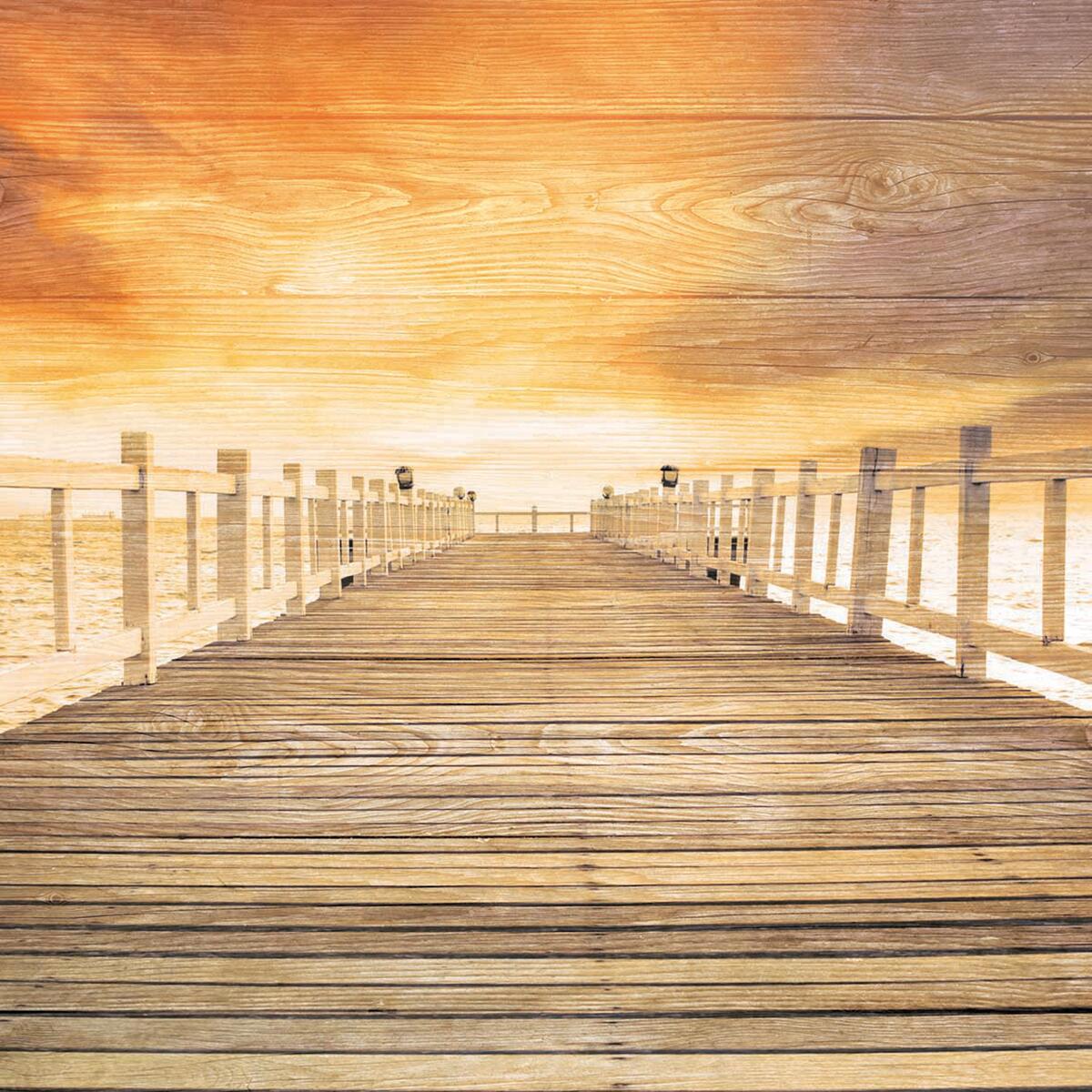 Stampa su legno Pontile Sul Mare 50x50 cm | Leroy Merlin