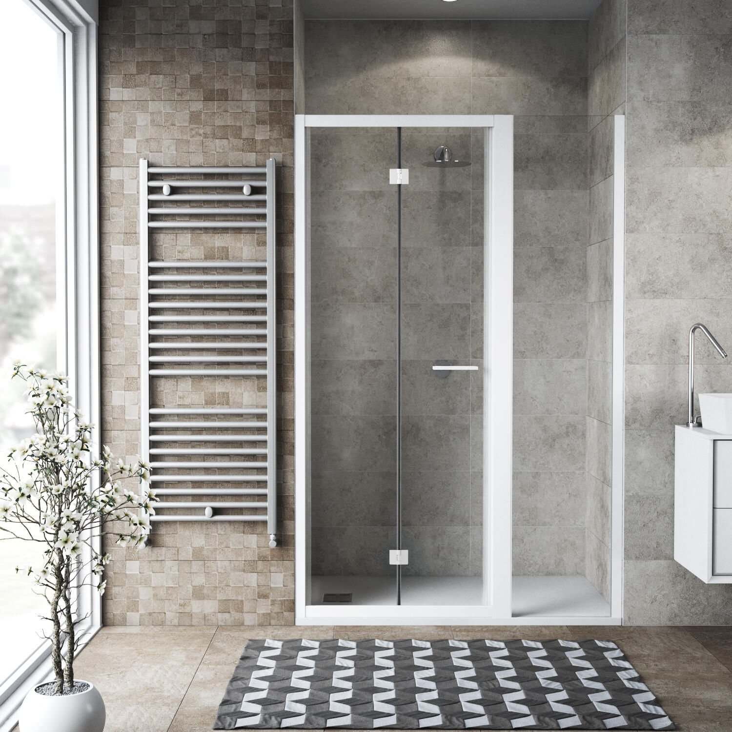 Box doccia rettangolare pieghevole Record 100 x 70 cm, H 195 cm in ...