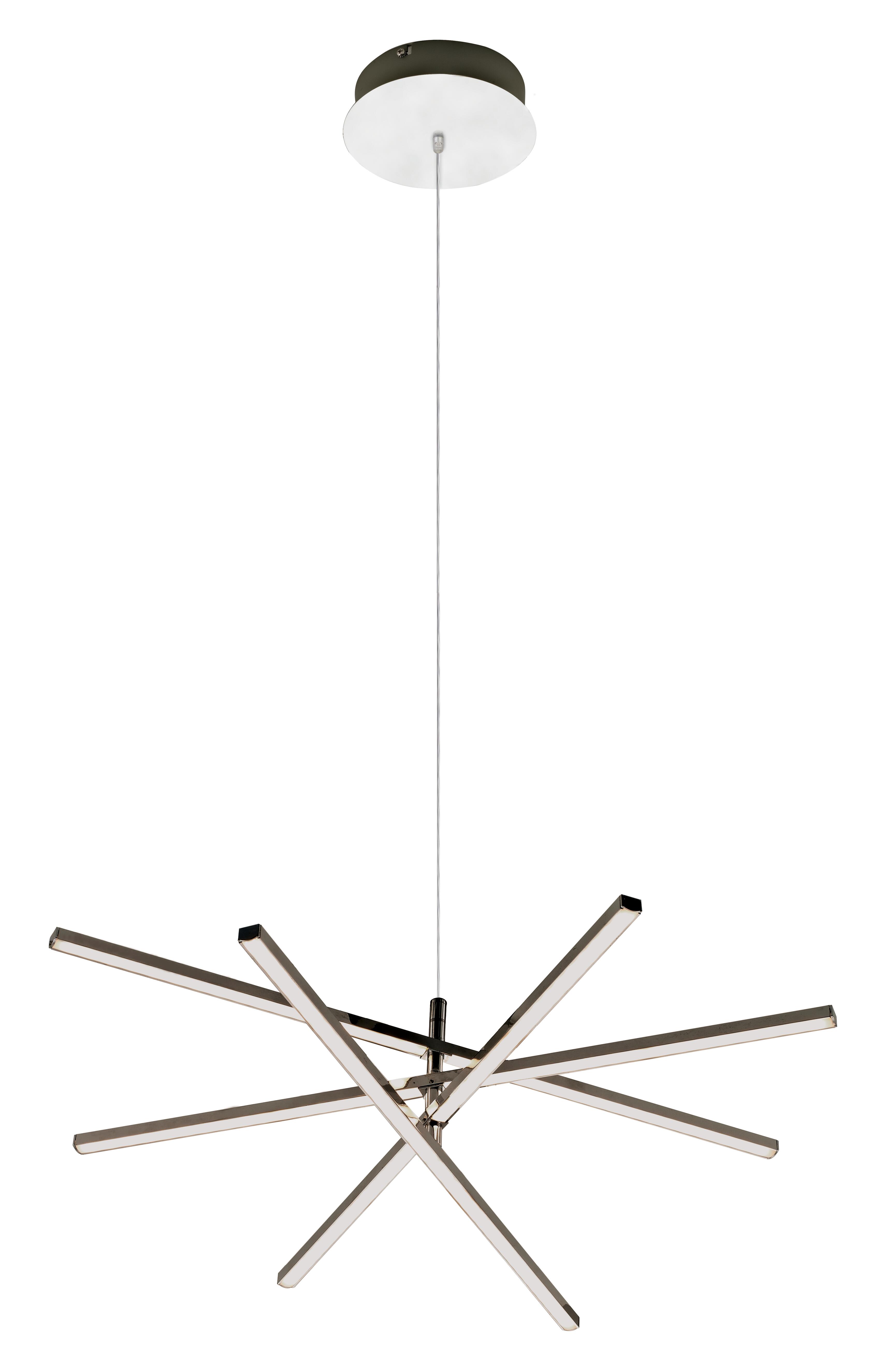 Lampadario Moderno Concord LED cromo, in metallo, D. 60 cm, L. 60 cm, 4 ...