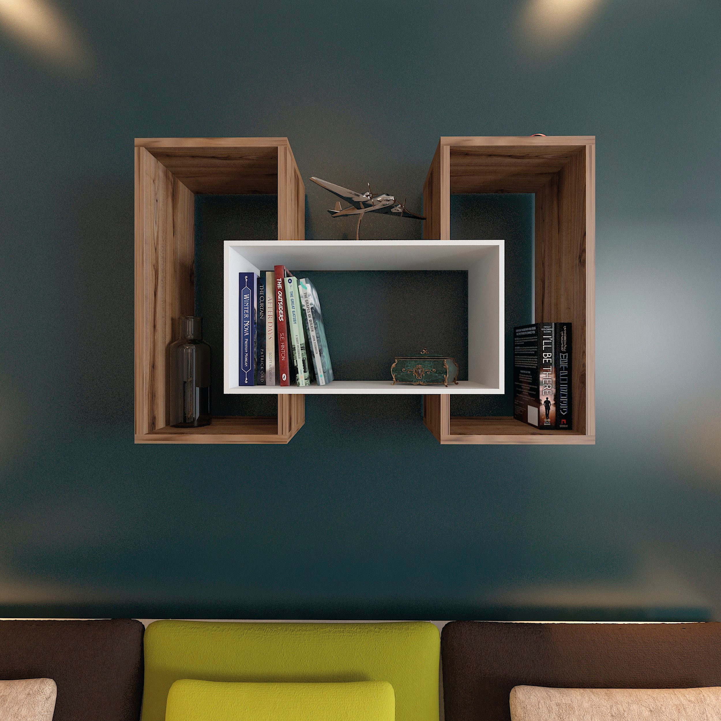 Mensola a cubo Of L 25 x H 60 cm, Sp 20 mm bianco e noce | Leroy Merlin