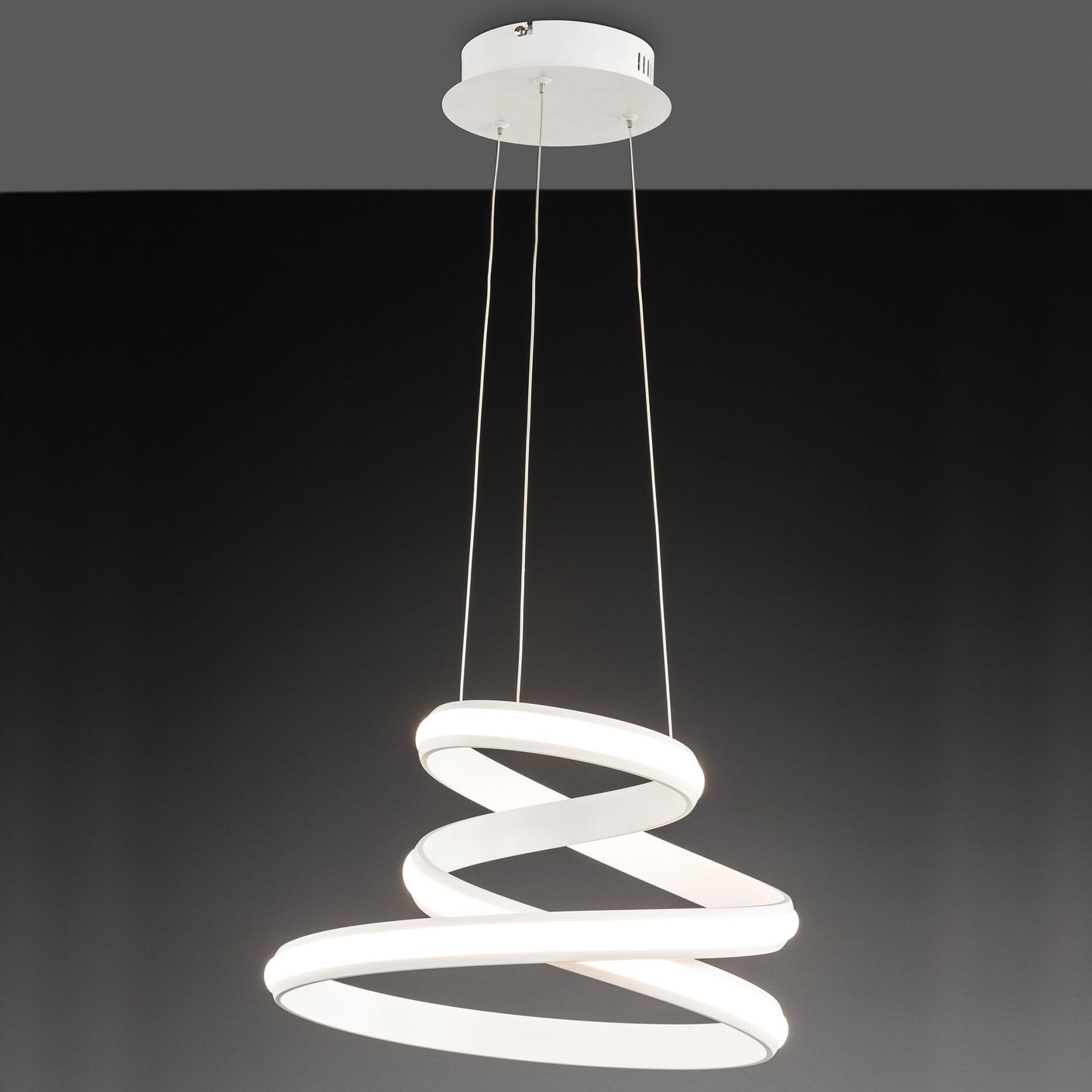 Lampadario Moderno Tess LED bianco, in metallo, L. 41 cm, 2000 LM, WOFI ...