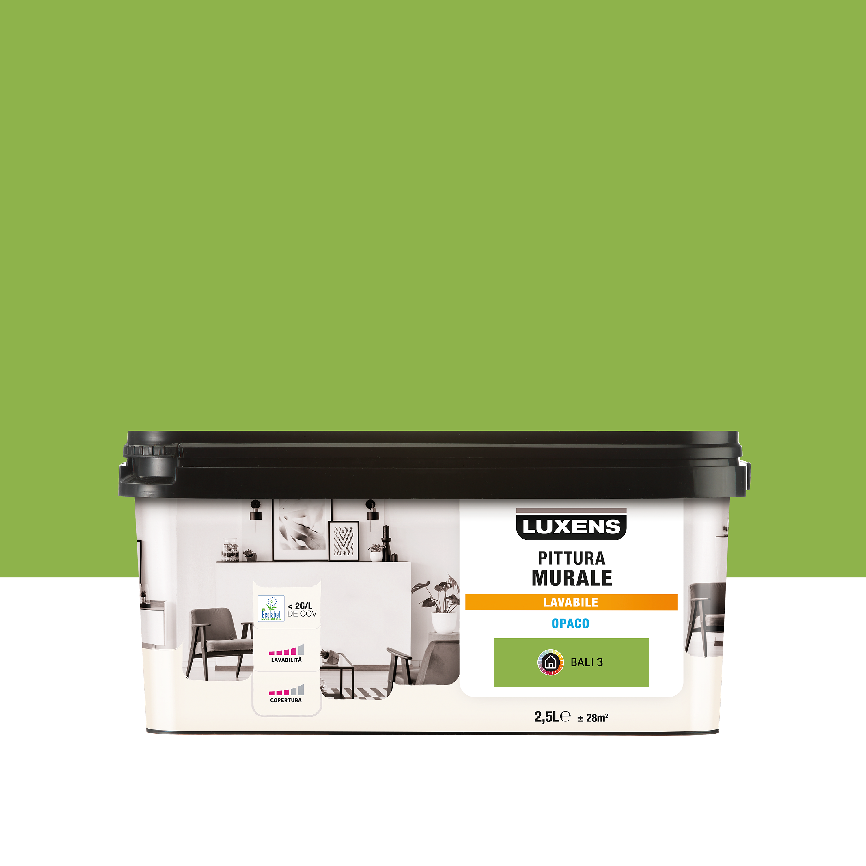 Pittura murale Lavabile LUXENS Opaca verde bali 3 2.5 L | Leroy Merlin