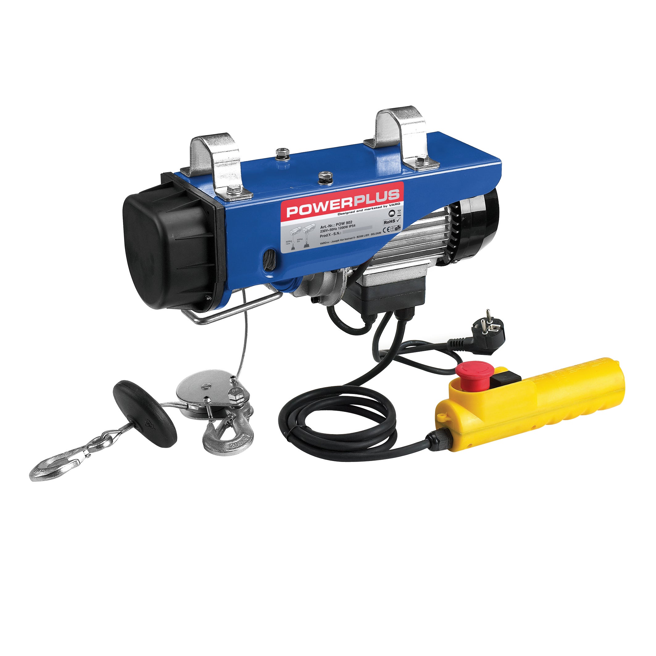 Paranco elettrico Tiro Doppio PH908 portata max 600 kg cavo da 12 m ...