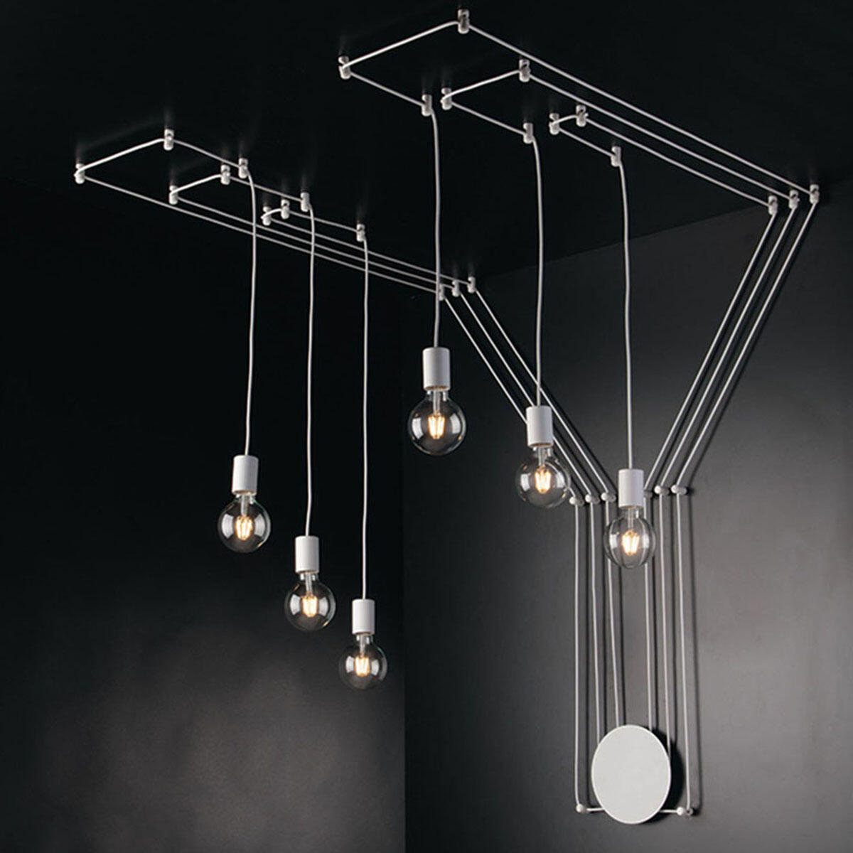 Plafoniera design Habitat bianco, in metallo, 6 luci LUCE AMBIENTE ...