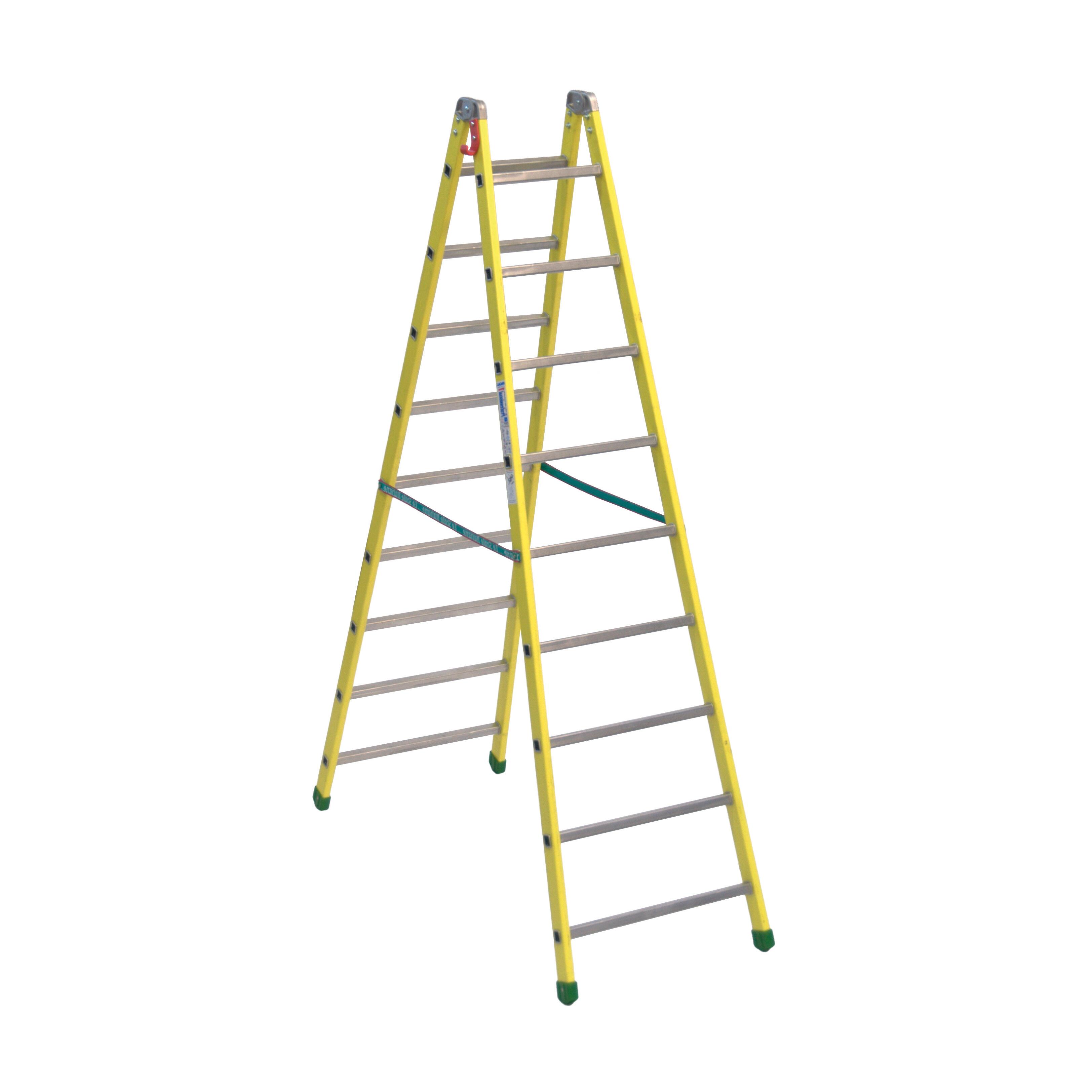 Scala doppia FACAL Professional in fibra di vetro 9 gradini per lavori ...