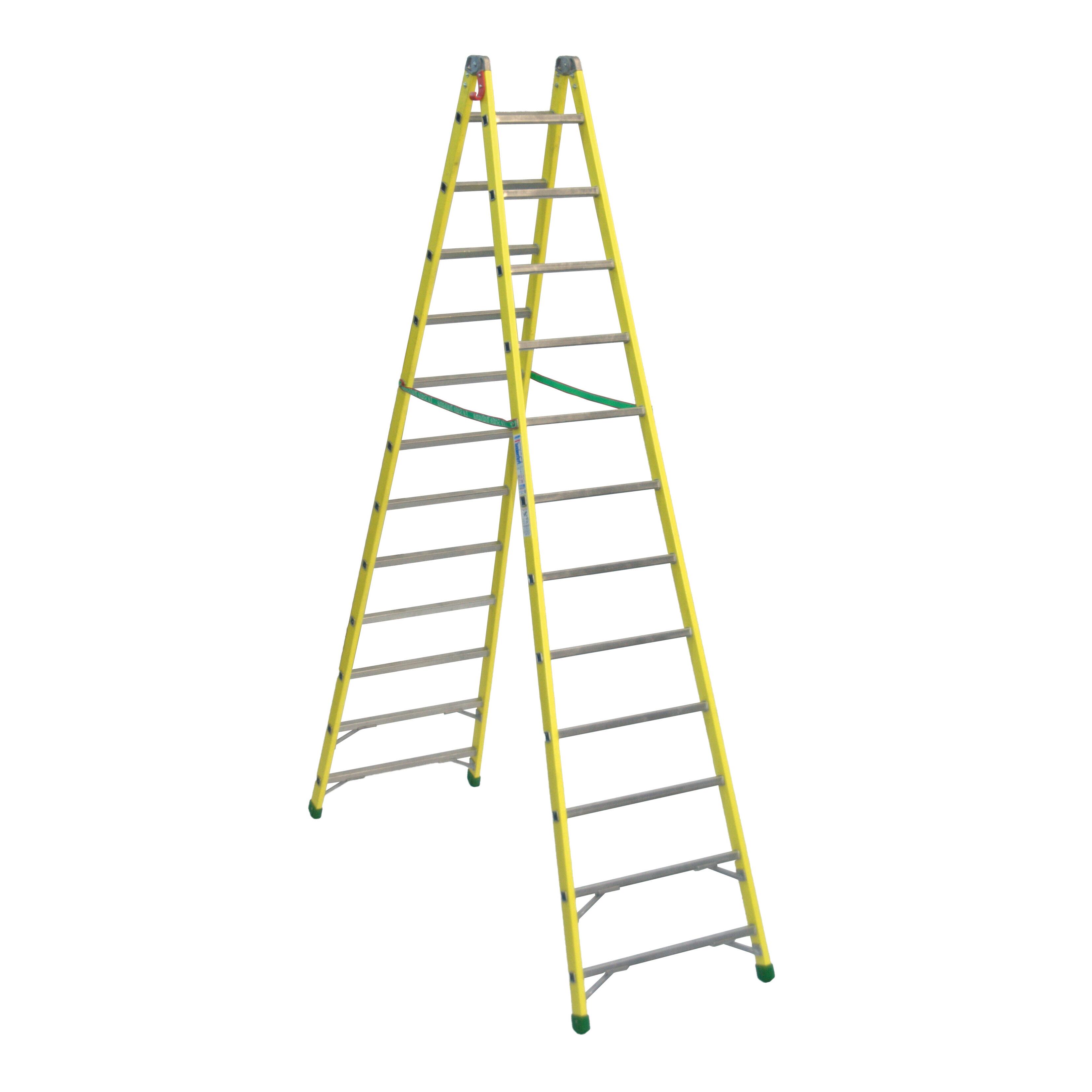 Scala doppia FACAL Professional in fibra di vetro 12 gradini per lavori ...