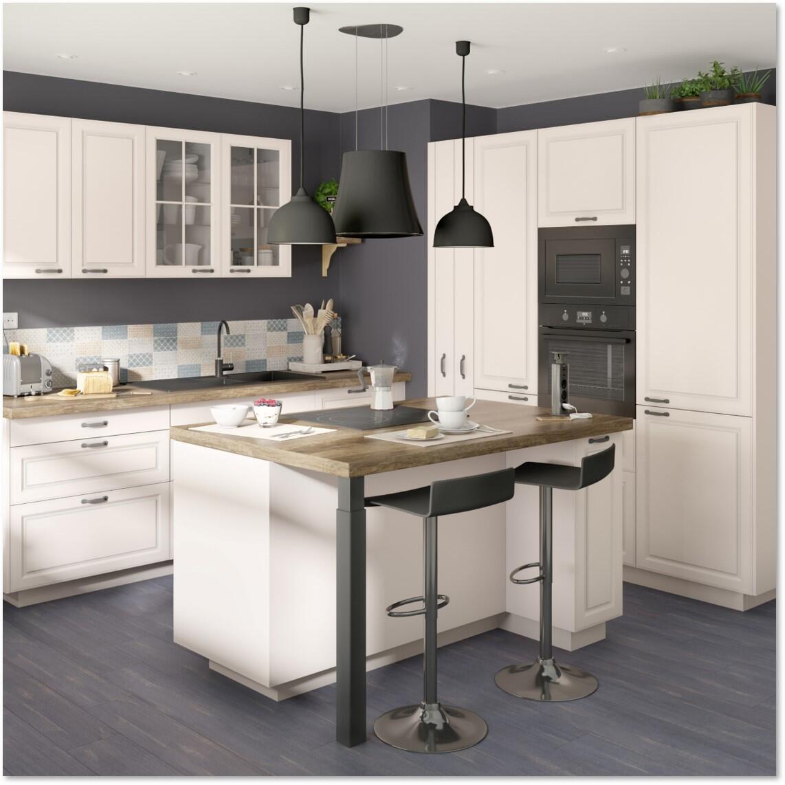 Anta per scocca cucina DELINIA ID Oxford 44.7 x 63.7 avorio | Leroy Merlin